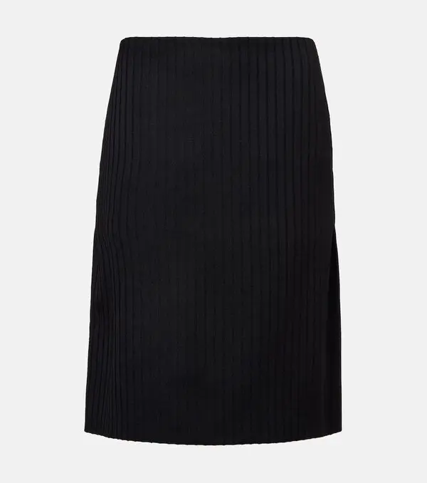 Calvin Klein Ribbed Knit Wool Miniskirt