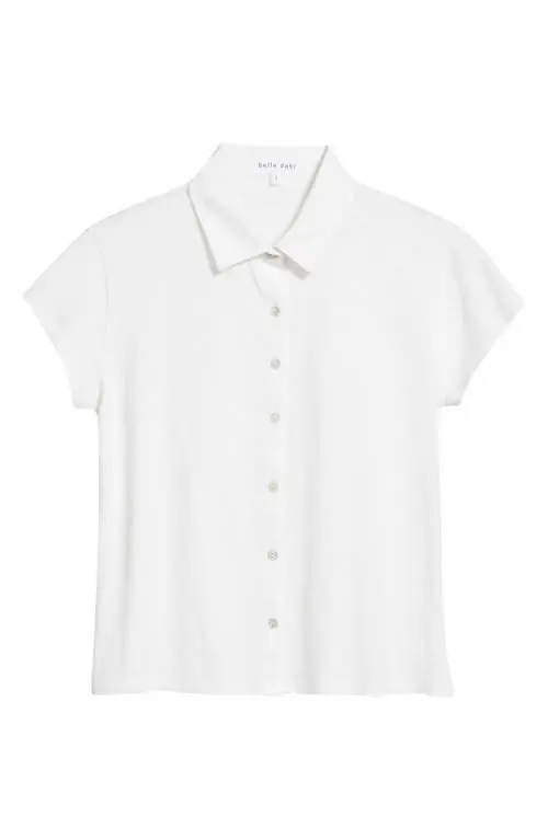 Bella Dahl Cap-sleeve Cotton-modal Blend Shirt - White
