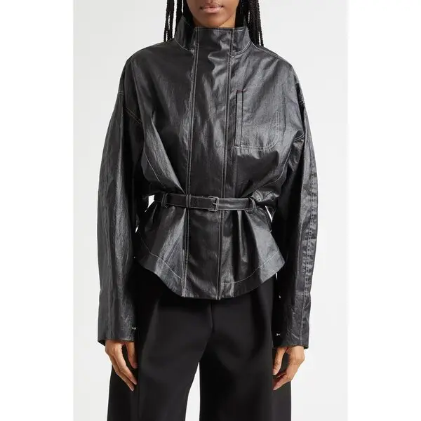 Jacquemus Le Blouson Ciro Belted Coated Linen Jacket