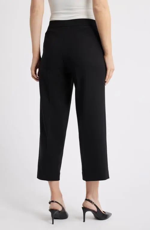 Anne Klein Pull-on Cropped Wide Leg Pants - Anne Black