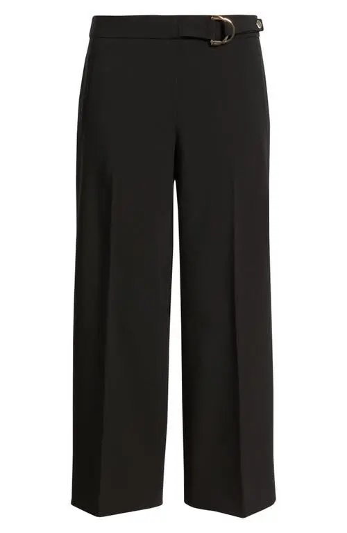 Anne Klein Pull-on Cropped Wide Leg Pants - Anne Black