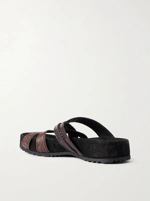 Dries Van Noten Embossed Leather Sandals