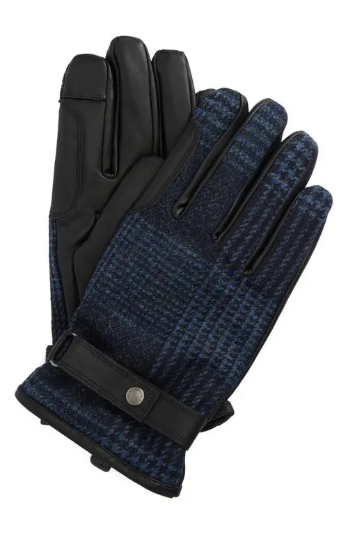 Barbour Deveron Wool & Leather Waterproof Gloves - Navy