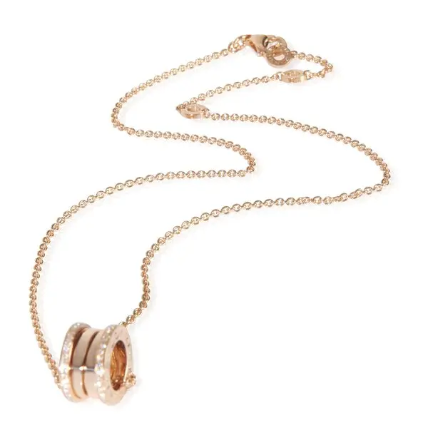 BVLGARI Rose Gold Diamond B.zero1 Necklace