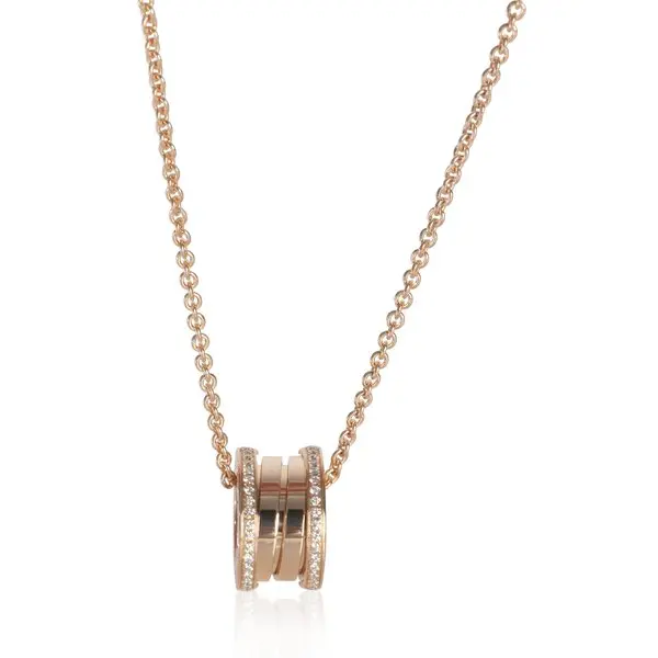 BVLGARI Rose Gold Diamond B.zero1 Necklace - Rose_gold