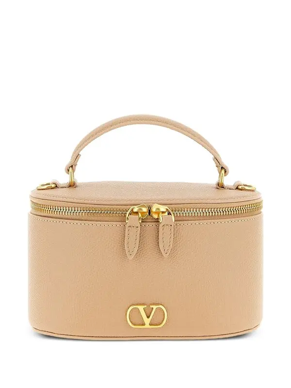 Valentino Garavani Vlogo Signature Leather Vanity Case - Pink