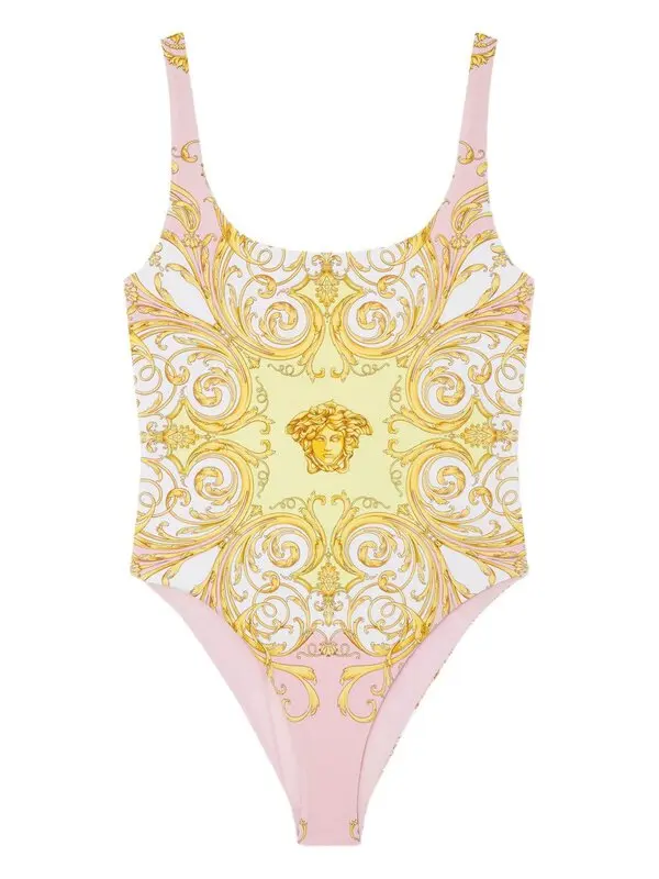 Versace Barocco Print Swimsuit - Pink