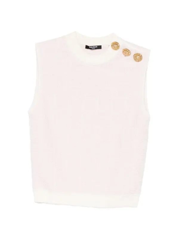 Balmain Tweed Tank Top - Pink
