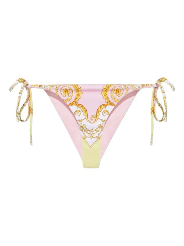 Versace Barocco Print Bikini Bottom - Pink