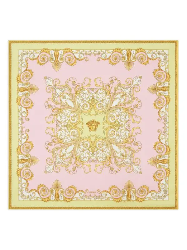 Versace Barocco Print Silk Foulard - Pink