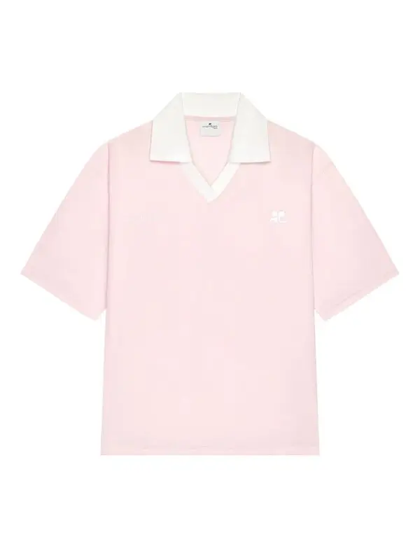 COURREGES Logo Oversized Polo Shirt