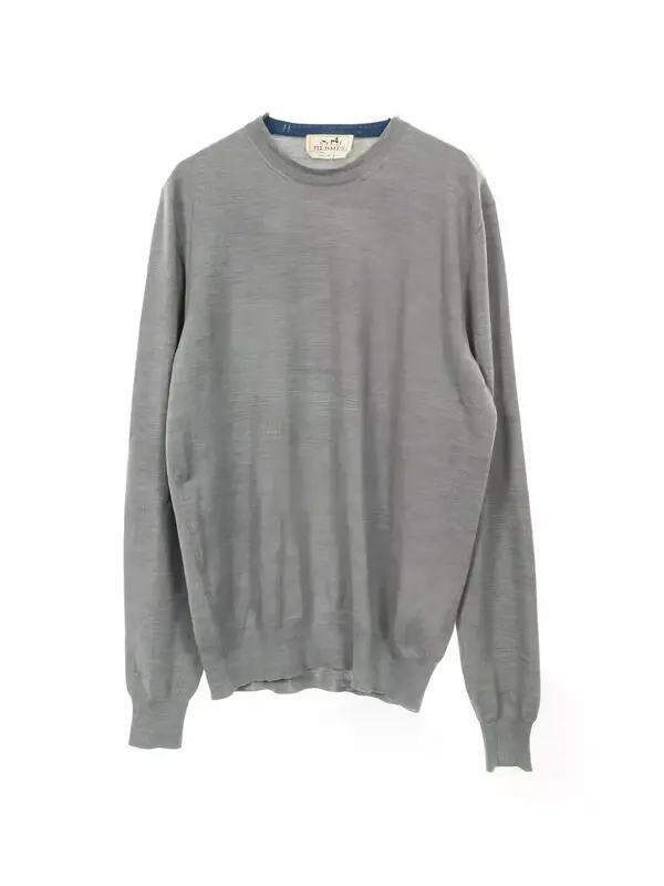 Hermès Crew-neck Knit Top - Grey