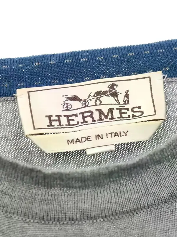 Hermès Crew-neck Knit Top - Grey