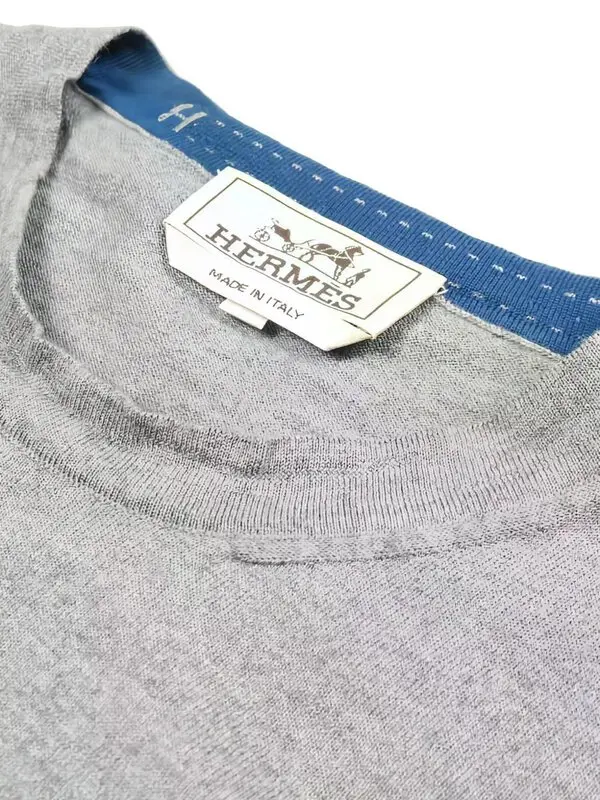 Hermès Crew-neck Knit Top - Grey