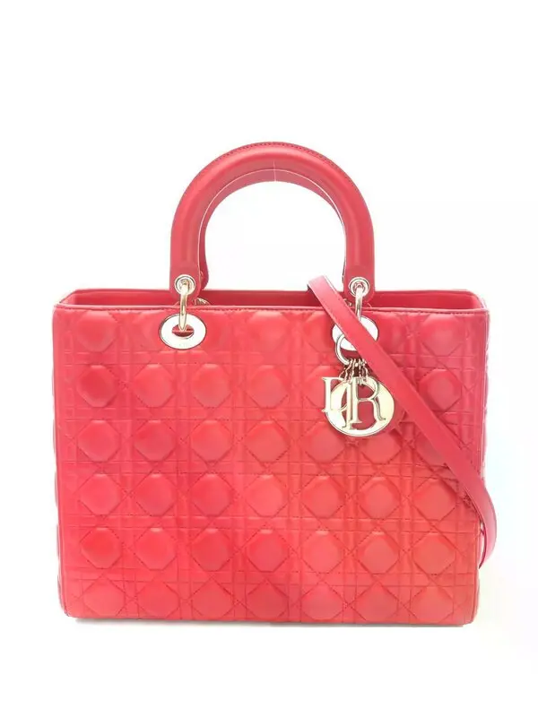 Dior 2010s Lady Canage-pattern Tote Bag - Red