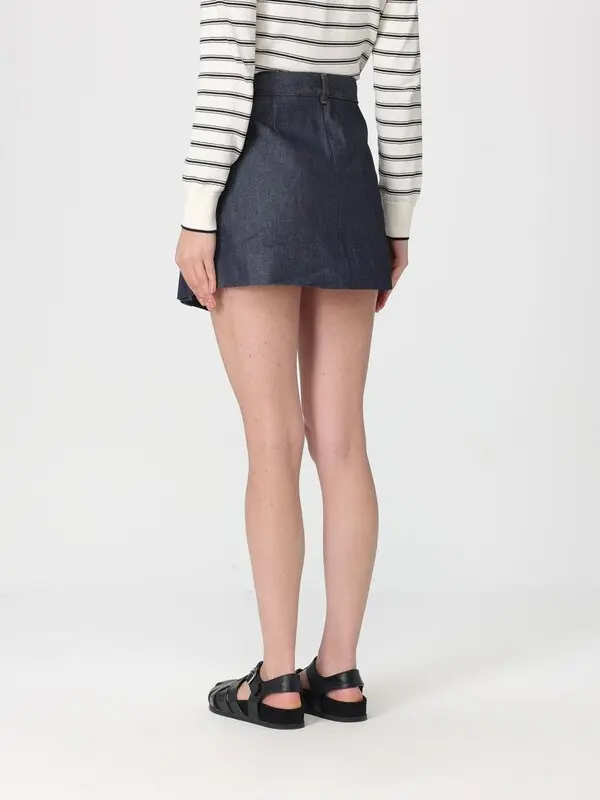A.p.c. Pleated Denim Skirt - Blue