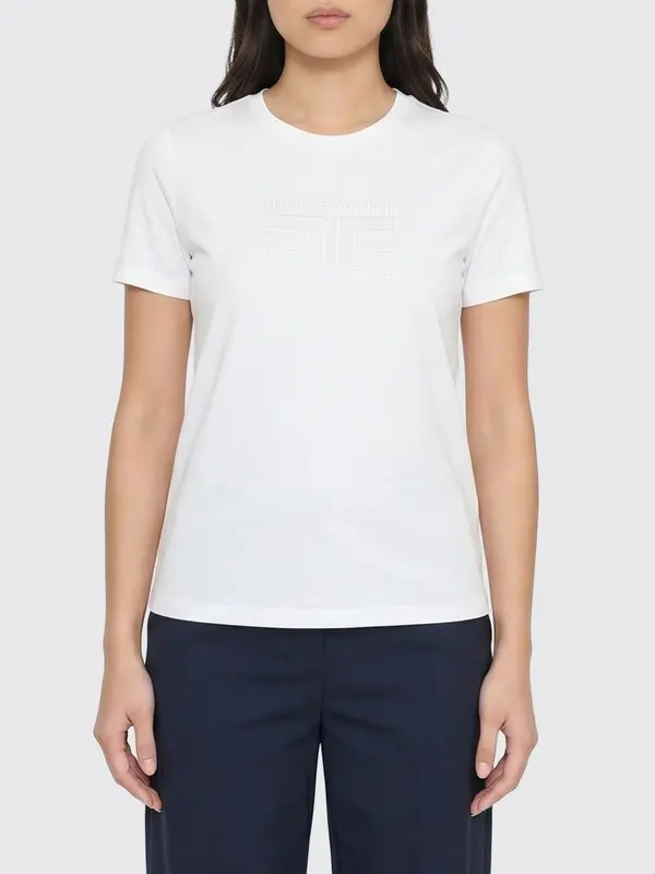 Elisabetta Franchi Embossed Logo T-shirt - White 1