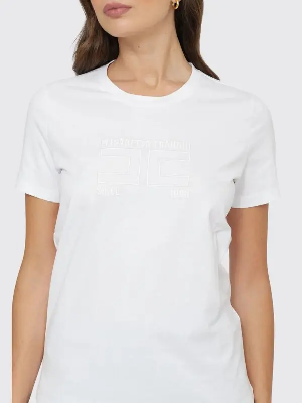 Elisabetta Franchi Embossed Logo T-shirt - White 1