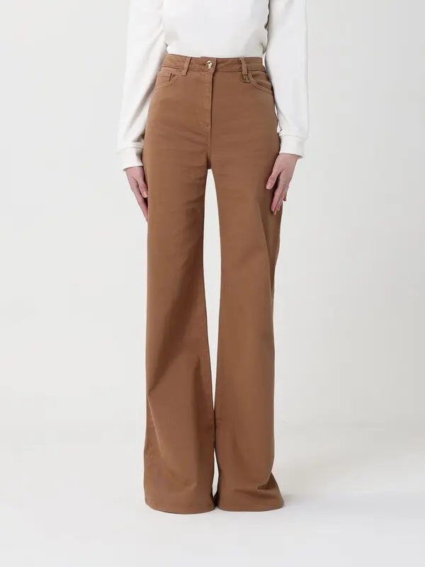 Elisabetta Franchi Wide Leg Jeans - Brown