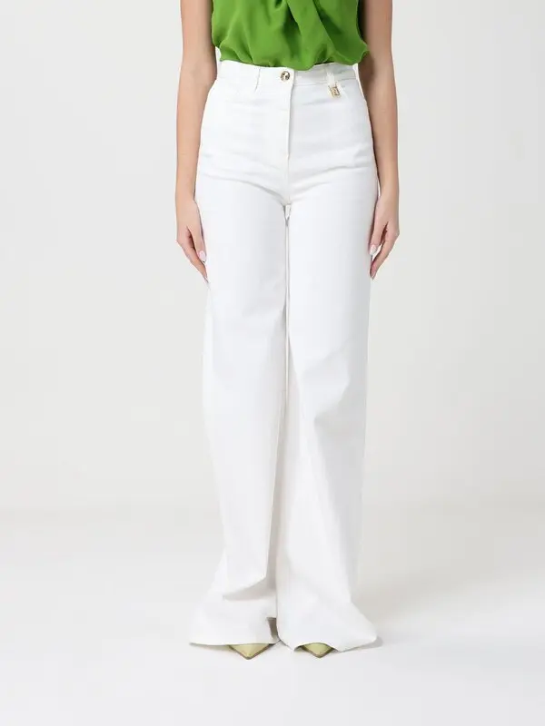 Elisabetta Franchi Wide Leg Jeans - Ivory