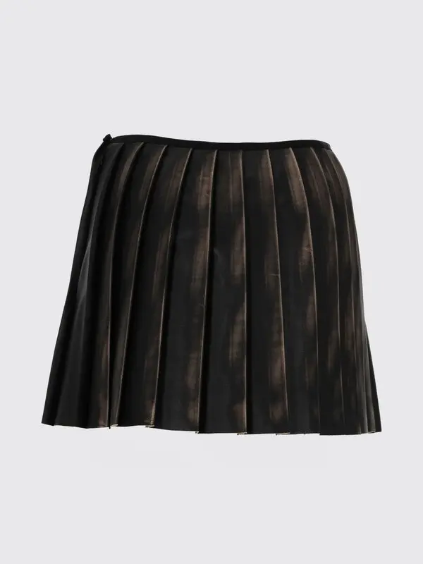 DIESEL® O-saka Mini Pleated Faux Leather Skirt - Brown