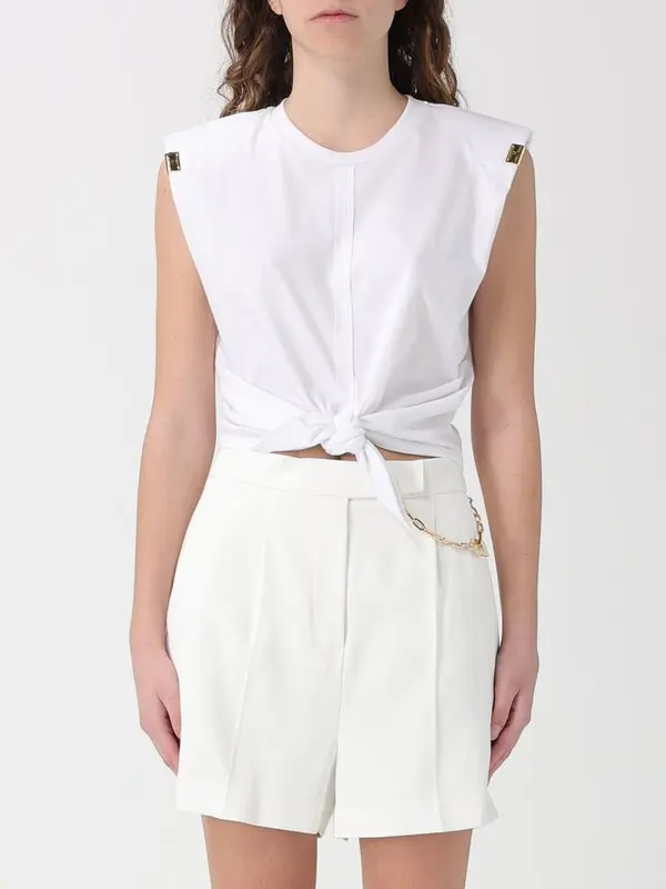 Elisabetta Franchi Sleeveless Top With Knot Detail - White
