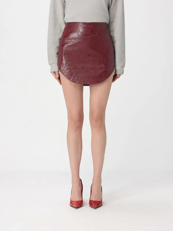 DIESEL® Faux Leather Mini Skirt - Red