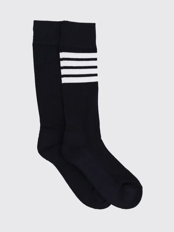 Thom Browne Ribbed Cotton Socks - Blue