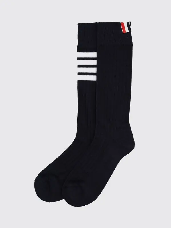 Thom Browne Ribbed Cotton Socks - Blue