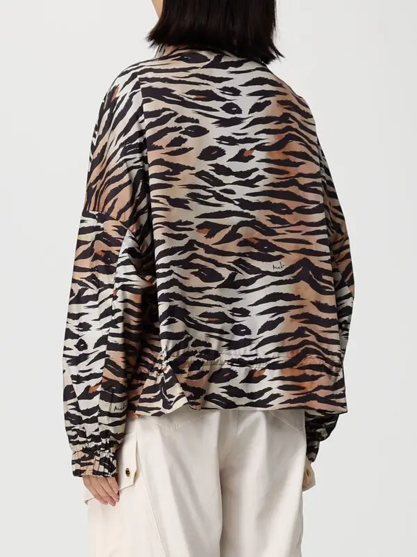 Pinko Zebra Print Polyester Windbreaker Jacket
