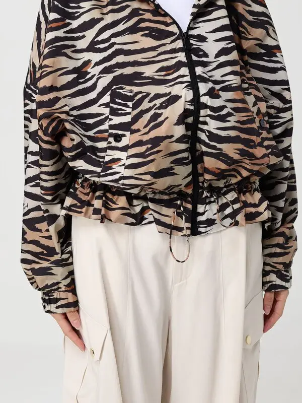 Pinko Zebra Print Polyester Windbreaker Jacket