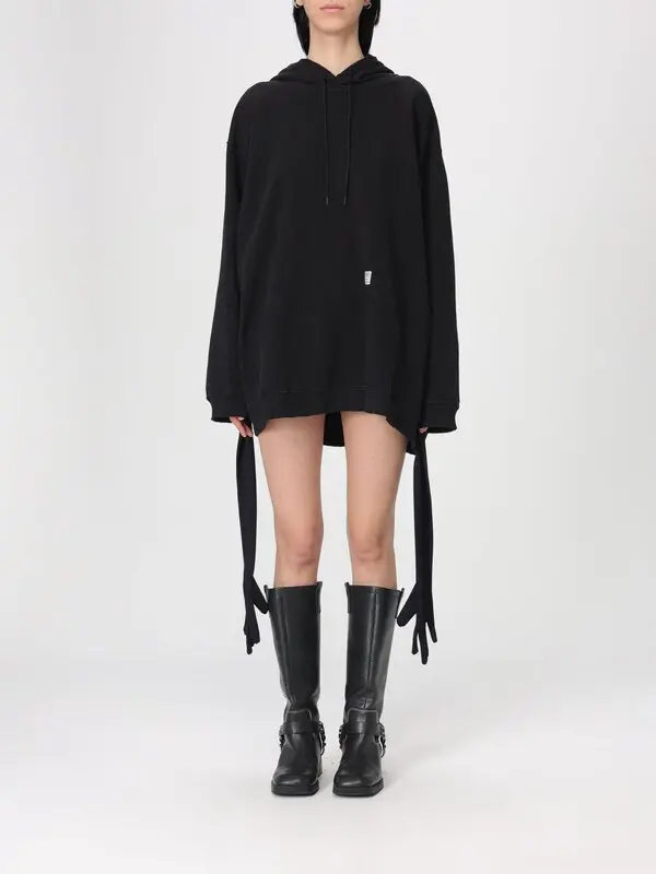 MAISON MARGIELA Hoodie Dress With Integrated Gloves - Black