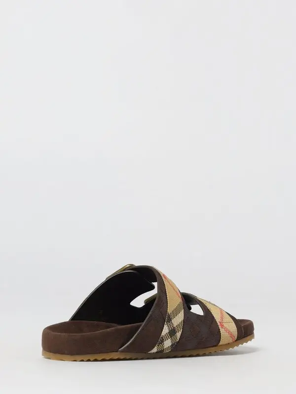 Burberry Checked Buckled Heeled Sandals - Black