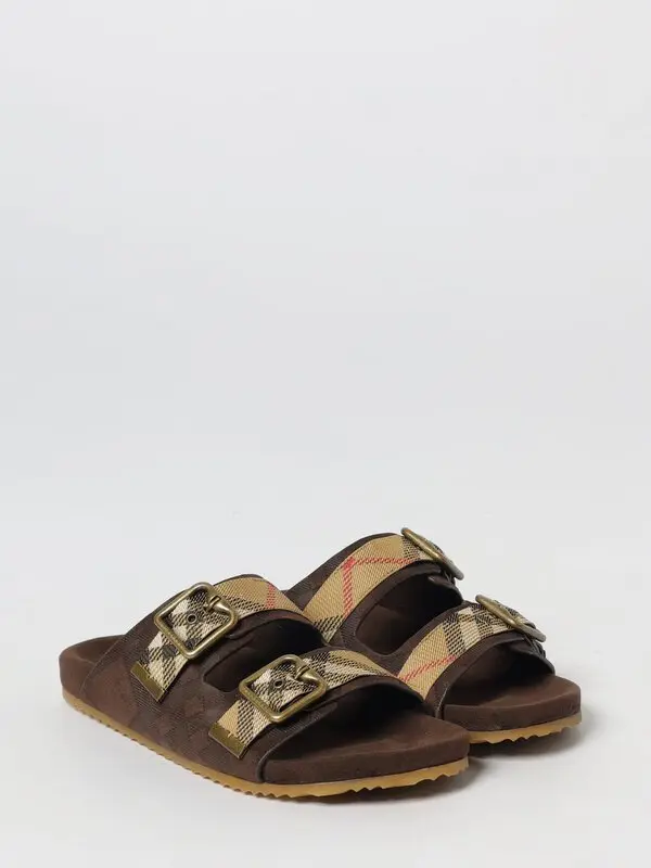 Burberry Checked Buckled Heeled Sandals
