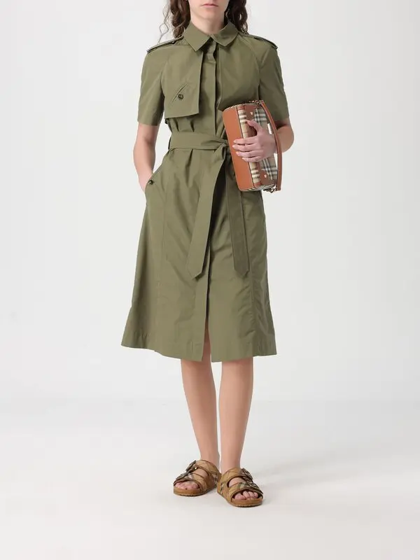 Burberry Belted Shirt Dress - Green