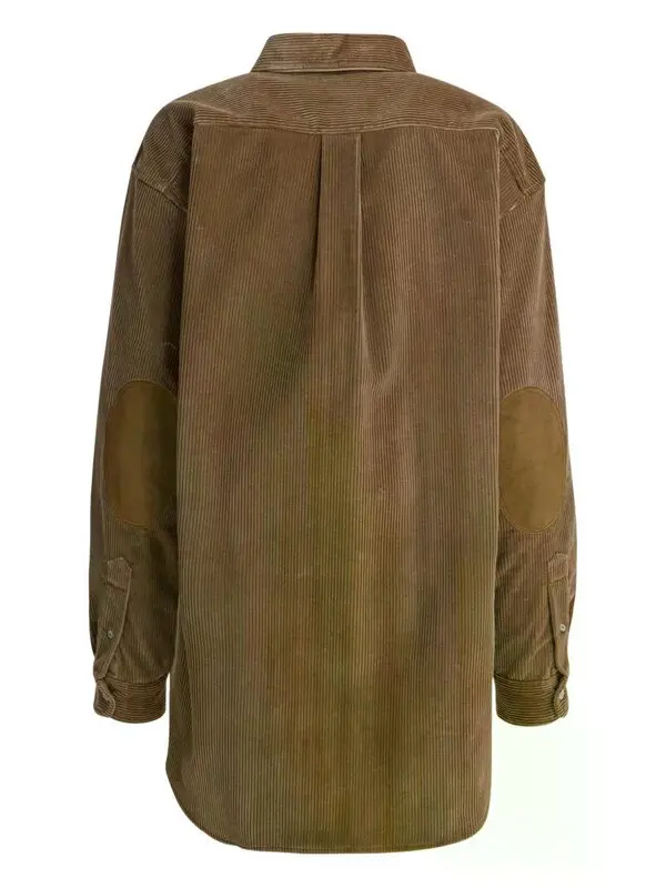 Miu Miu Corduroy Shirt With Elbow Patches - Brown