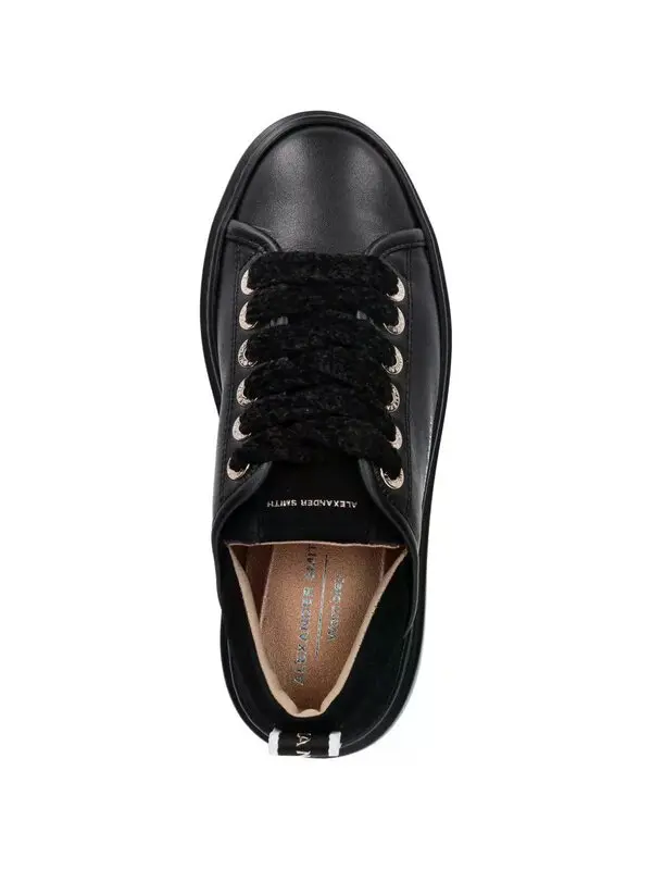 ALEXANDER SMITH Wembley Textured Lace-up Sneakers - Black