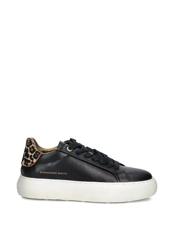 ALEXANDER SMITH Soho Leopard-print Platform Sneakers - Black