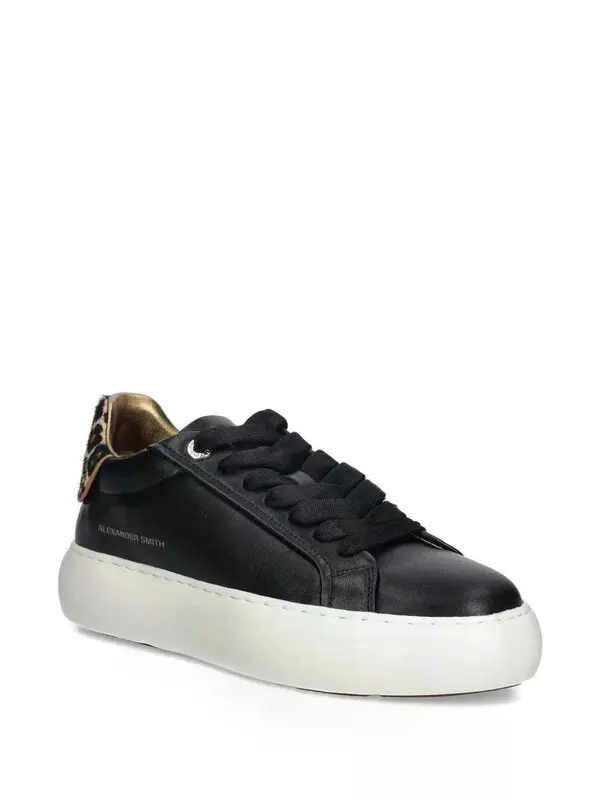 ALEXANDER SMITH Soho Leopard-print Platform Sneakers - Black