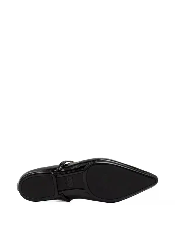 Armani Exchange Pointed Strap Ballet Flats - Black
