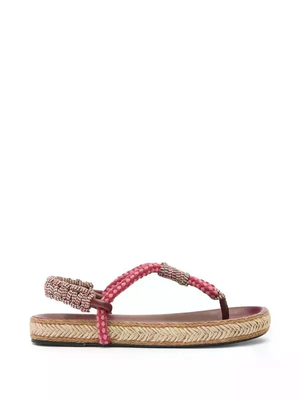 Isabel Marant Étoile Cotton And Leather Rope Sandals - Pink