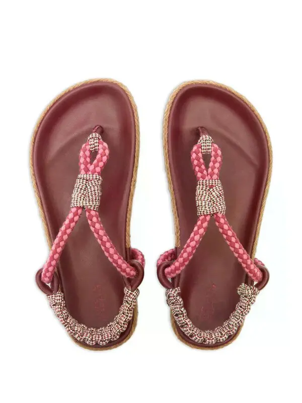 Isabel Marant Étoile Cotton And Leather Rope Sandals - Pink