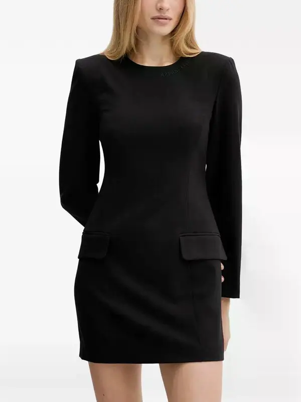 Armani Exchange Flap-pocket Mini Dress - Black