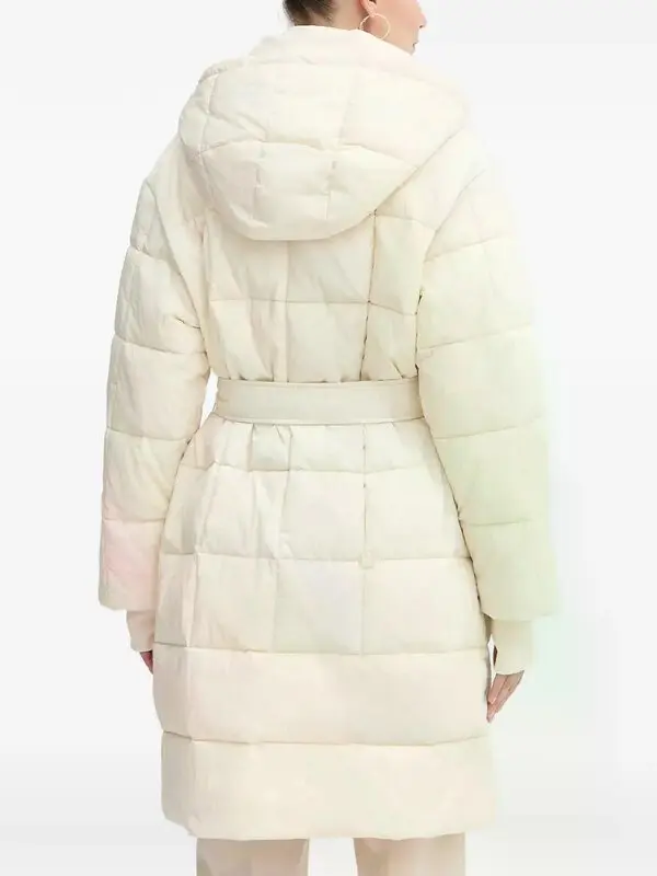 Armani Exchange Hooded Quilted Belted Coat - Neutrals