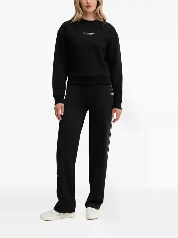 Armani Exchange Crew Neck Sweatshirt With Logo Detail - Black
