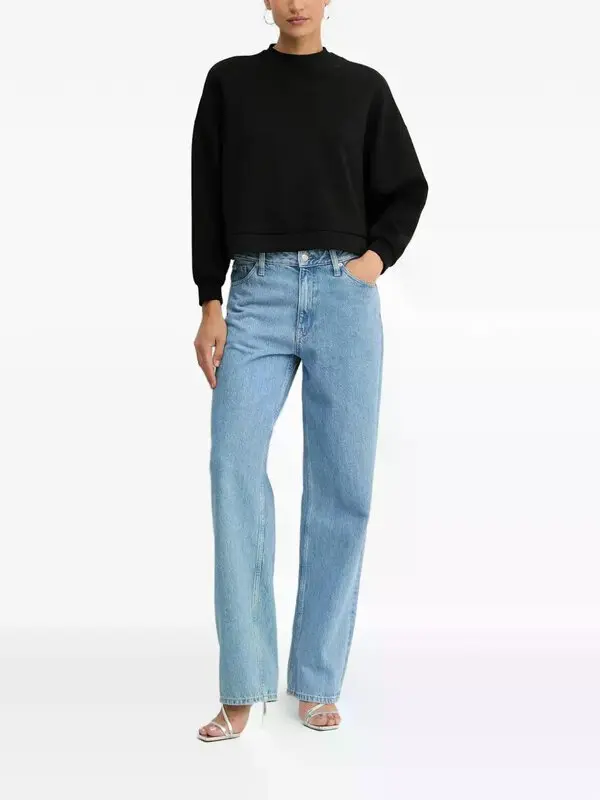 Armani Exchange Mock Neck Cropped Sweatshirt