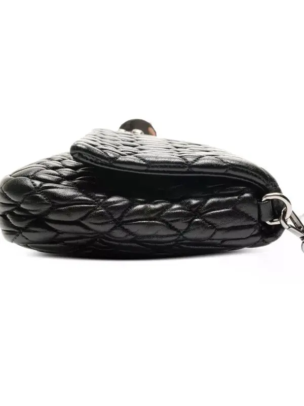 Miu Miu 2010s Matelassé Crystal Shoulder Bag - Black