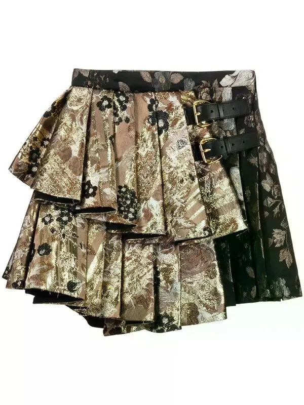 Roberto Cavalli Brocade Pleated Miniskirt