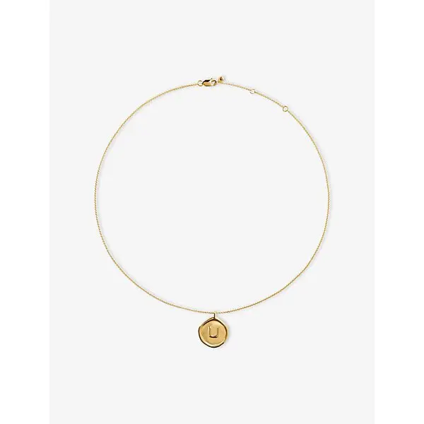 Monica Vinader Initial U Stamp Vermeil Necklace - Gold