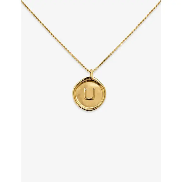 Monica Vinader Initial U Stamp Vermeil Necklace - Gold